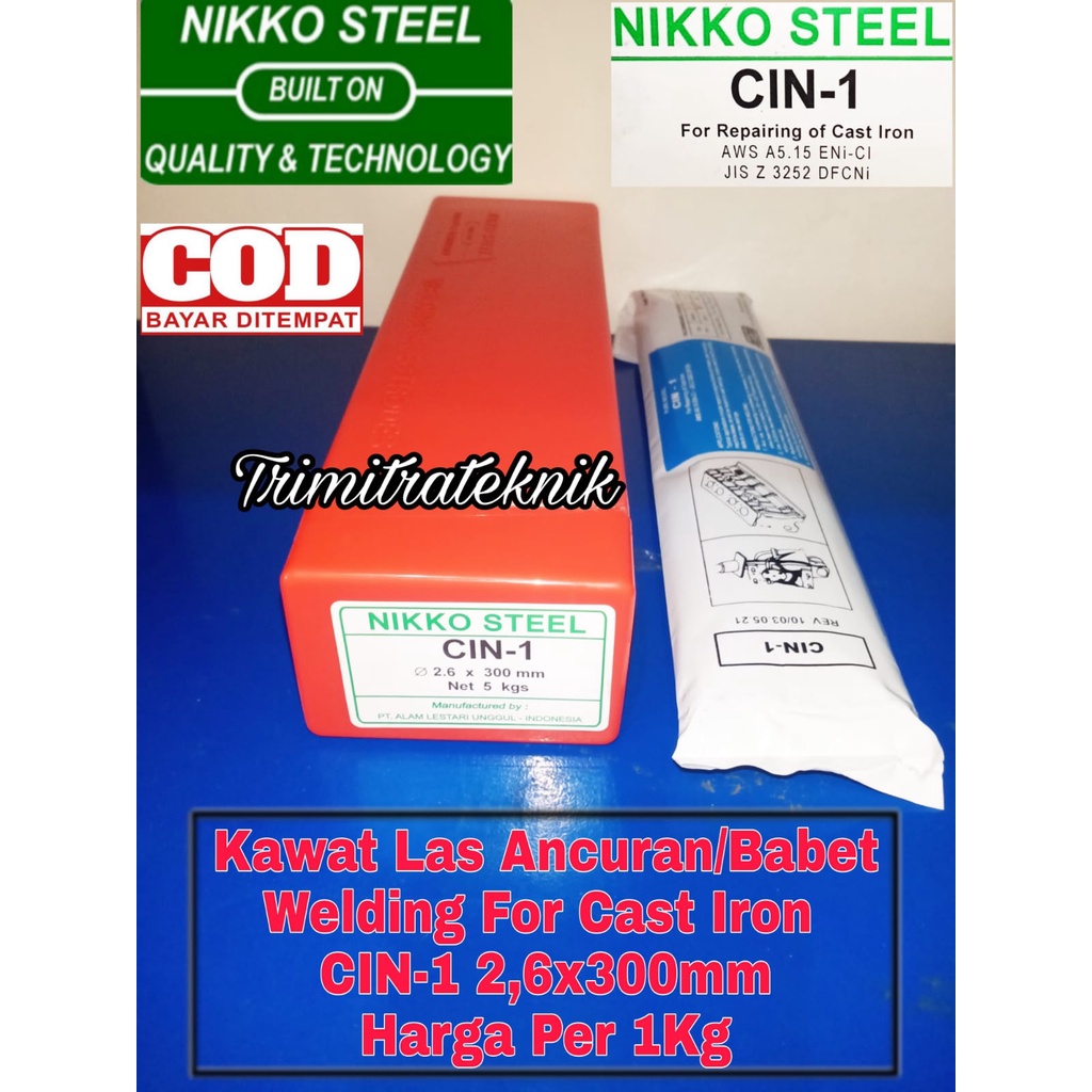 Jual Kawat Las Babet/Ancuran CIN-1 2,6mm x 300mm Produk Nikko Steel Untuk Pengelasan/Perbaikan ...