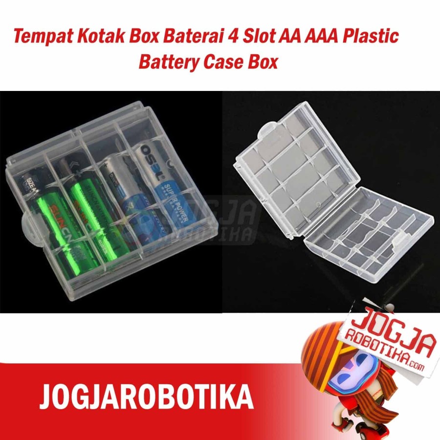 Jual Tempat Kotak Box Baterai 4 Slot AA AAA Plastic Battery Case Box ...