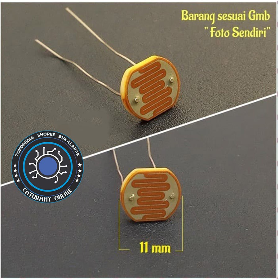 Jual LDR 11 mm light dependent resistor photo resistor sensor cahaya ...