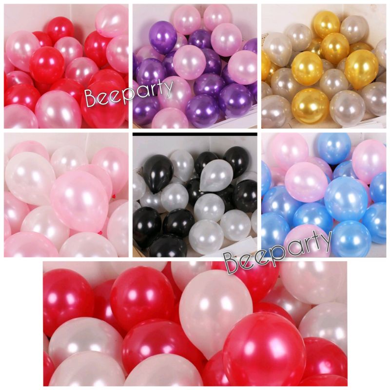 Jual 1Set Paket Balon Metalik 12inch isi 20bh | Shopee Indonesia