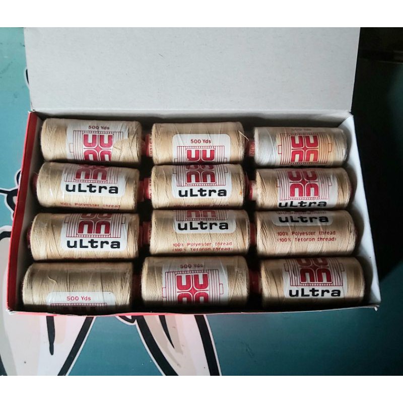 Jual Benang Jahit Jadul Roll Kertas Merk ULTRA Polyester 500 yard ...
