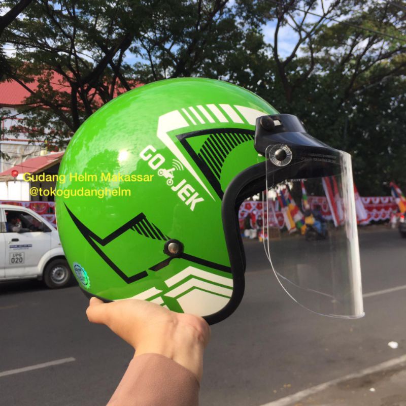 Jual HELM RETRO MOTIF GOJEK | Shopee Indonesia