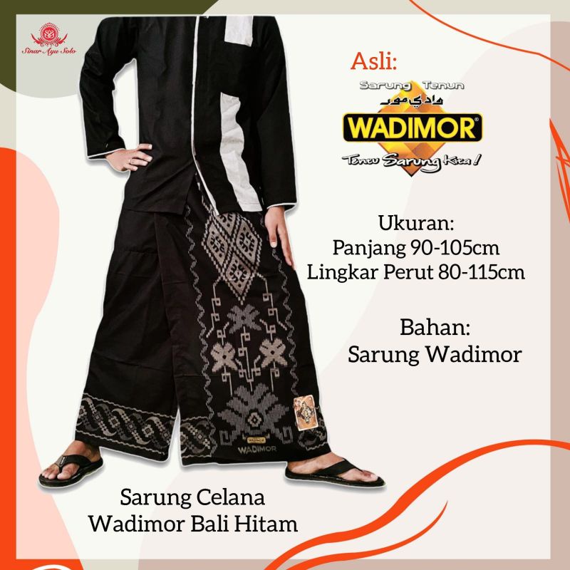 Jual Sarung Celana Instan Dewasa Wadimor Hitam Polos Motif Bali 555 ...