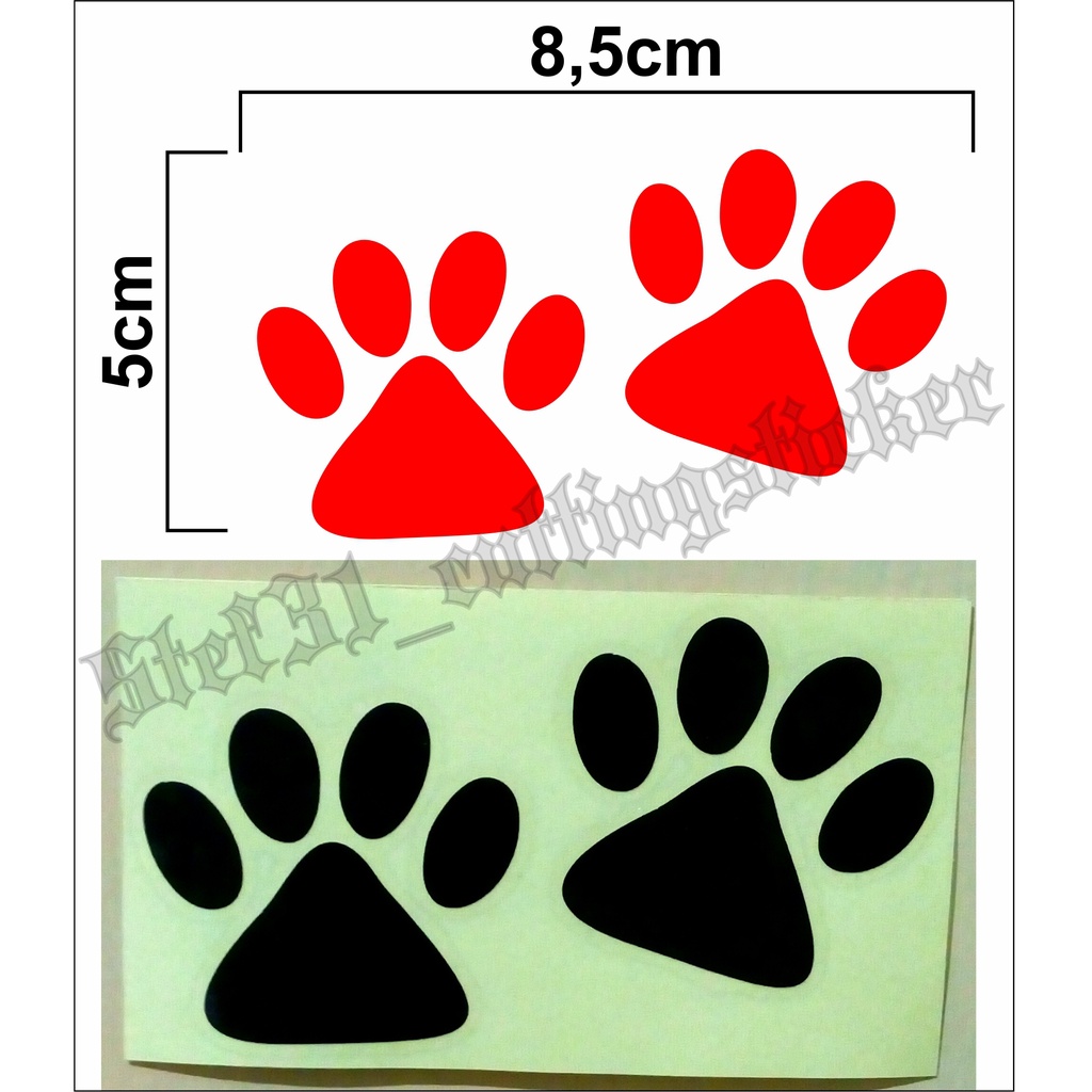 Jual Stiker cutting jejak kaki anjing, sticker jejak kaki anjing ...