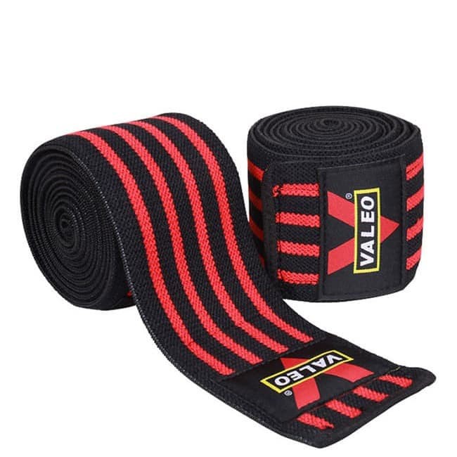 Jual Valeo Knee Wraps Fitness Squat Deadlift Wrap Knee Support Strap ...