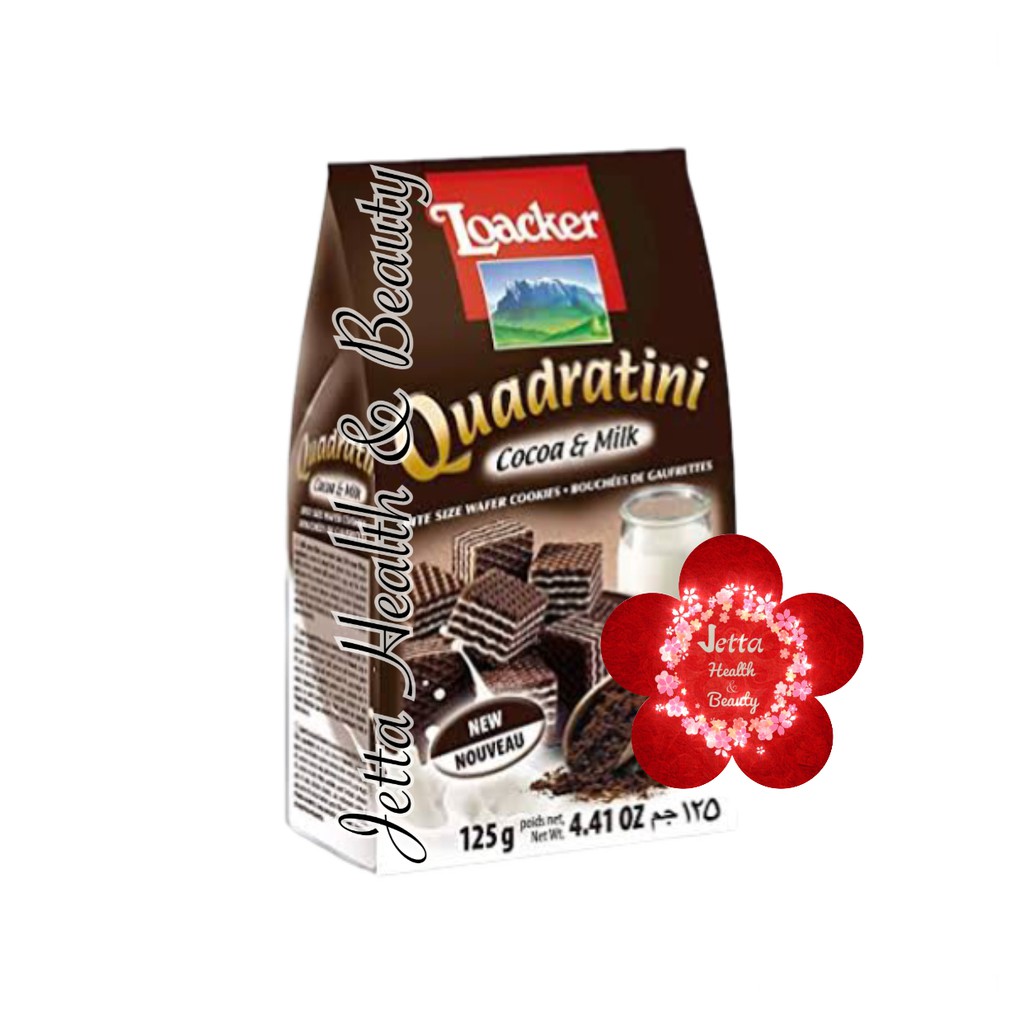 Jual Loacker Quadratini Wafer Cocoa Milk Dark Chocolate Kakao ...