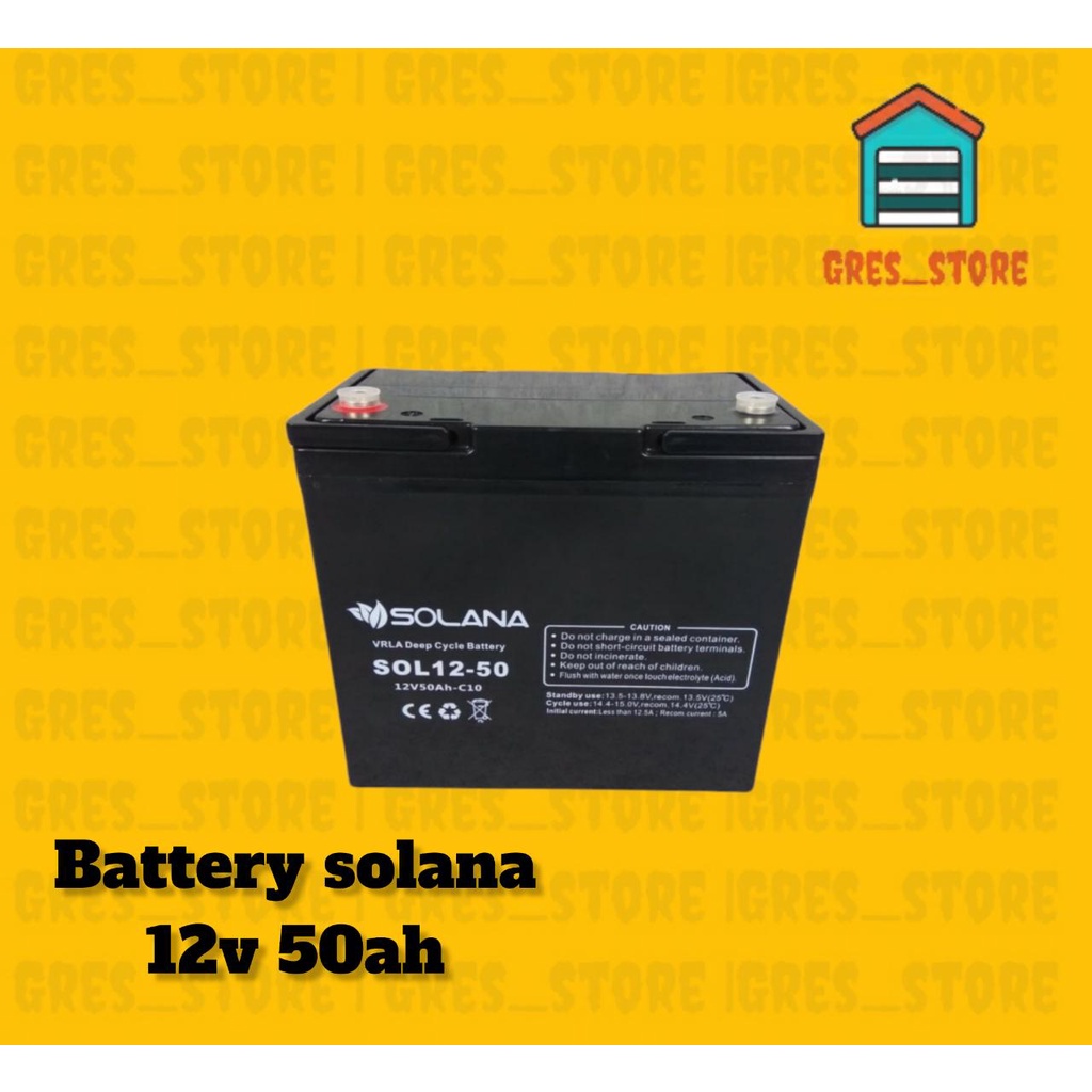Jual BATTERY KERING VRLA AKI SOLANA 50AH BATERAI VRLA DEEP CYCLE ...