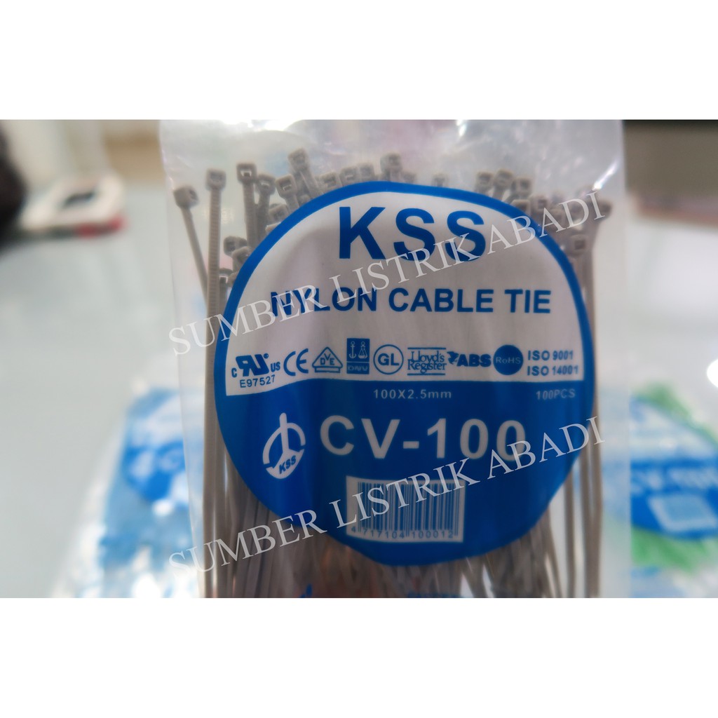 Jual KSS Cable Tie / Kabel ties / pengikat kabel 10 cm KSS CV 100 isi 100 pcs | Shopee Indonesia