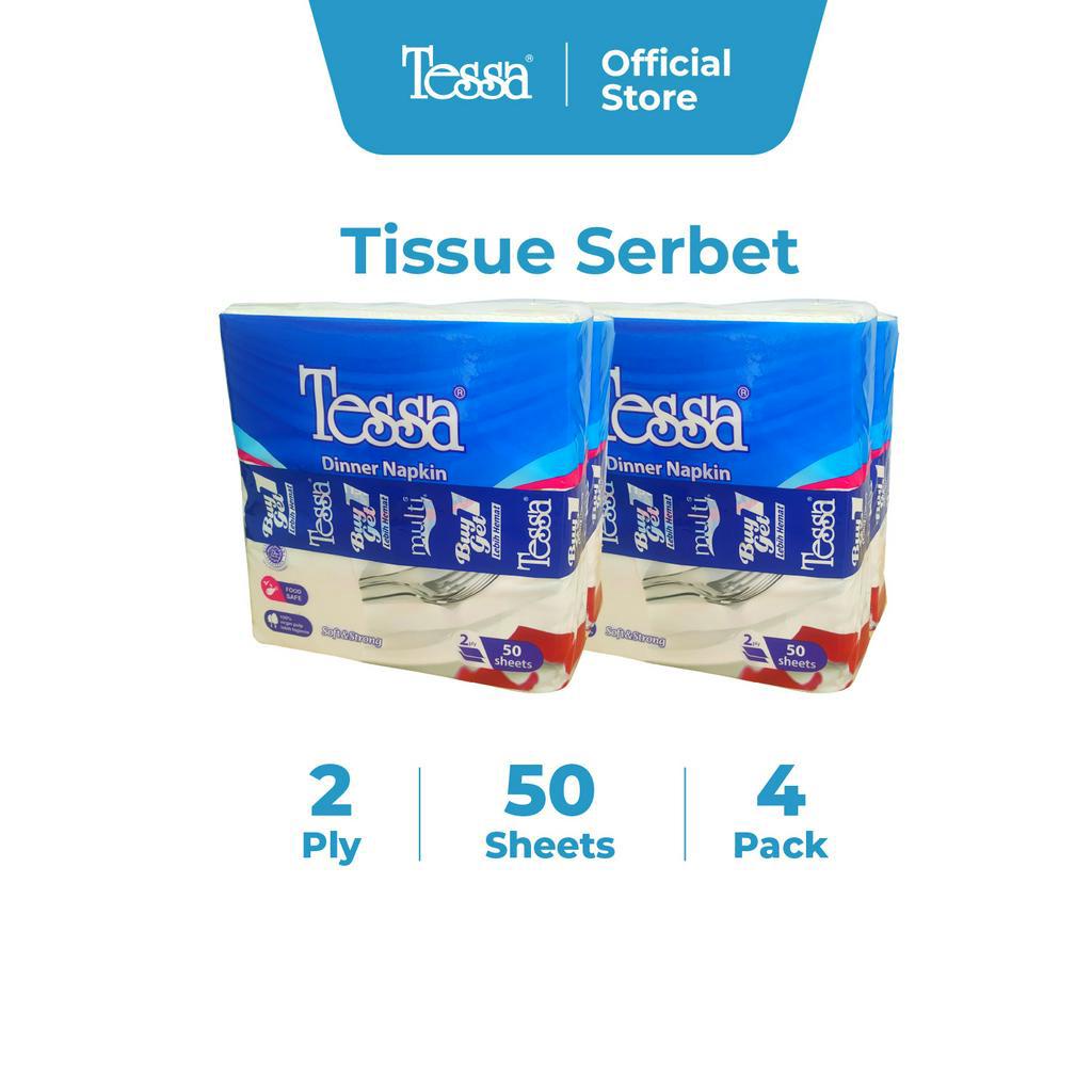 Jual Tissue Tessa - Napkin Dinner 50s 2p - 4 Pack | Shopee Indonesia