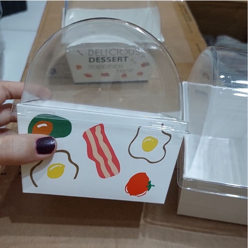 Jual box sandwich/box kue/kotak kue/kotak mika/toast box/cookies box ...