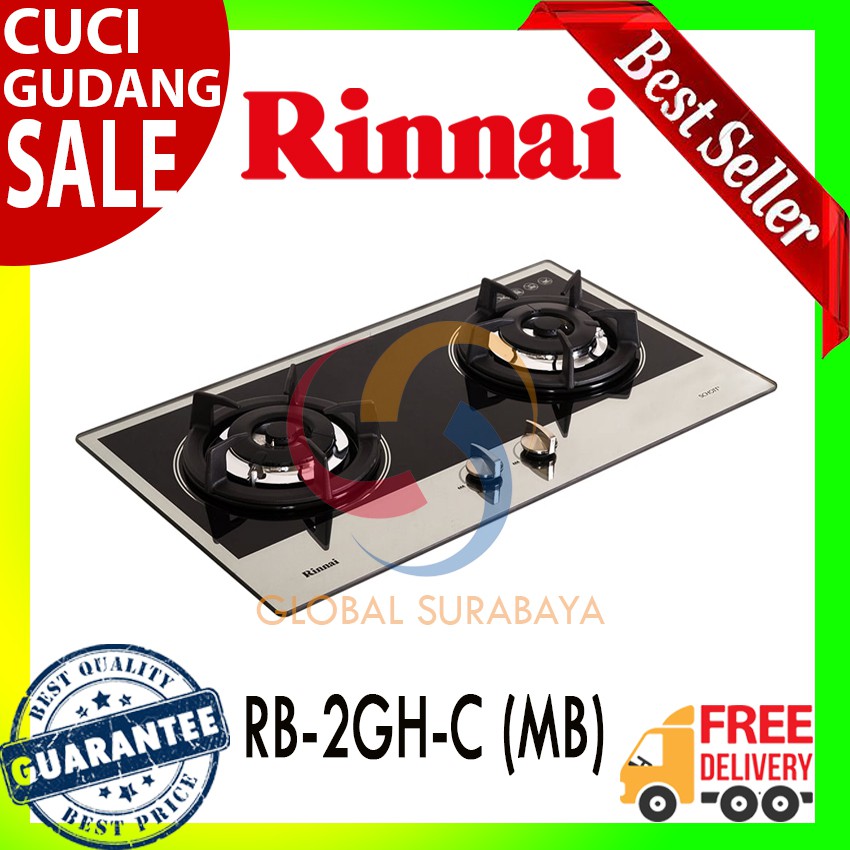 Jual Kompor Tanam Gas Rinnai 2 Tungku - RB 2GH C (MB) | Shopee Indonesia