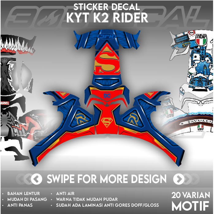 Jual Sticker Decal Helm KYT K2R Part 1 | Decal helm | Decal sticker ...