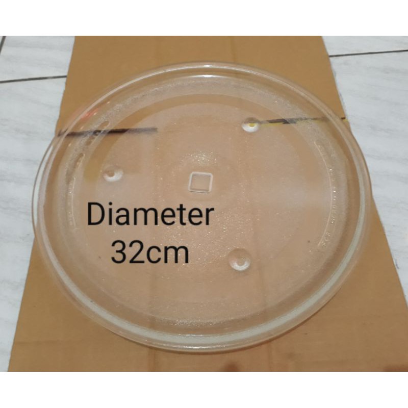 Jual Piring Kaca Microwave Oven Diameter 32cm | Shopee Indonesia