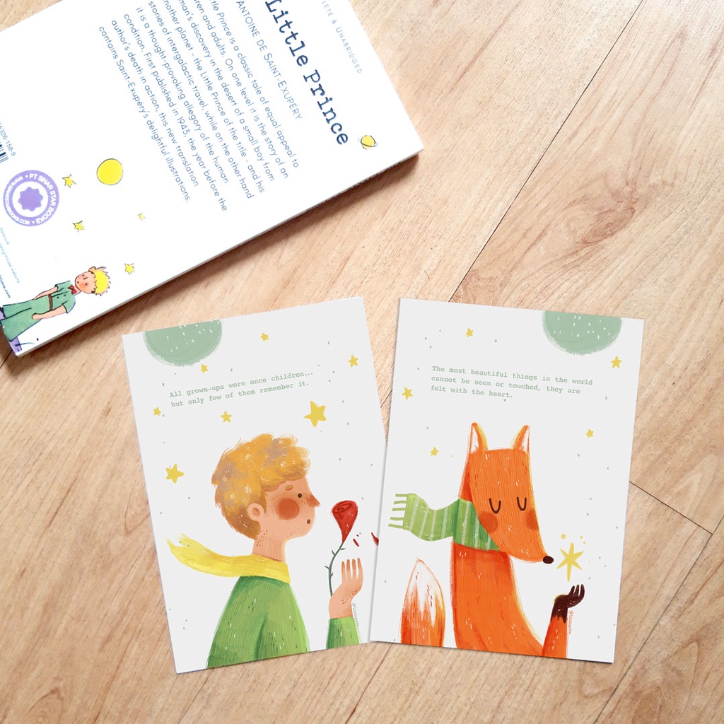 Jual Set Postcard kartu pos The Little Prince / Le Petit Prince fox ...