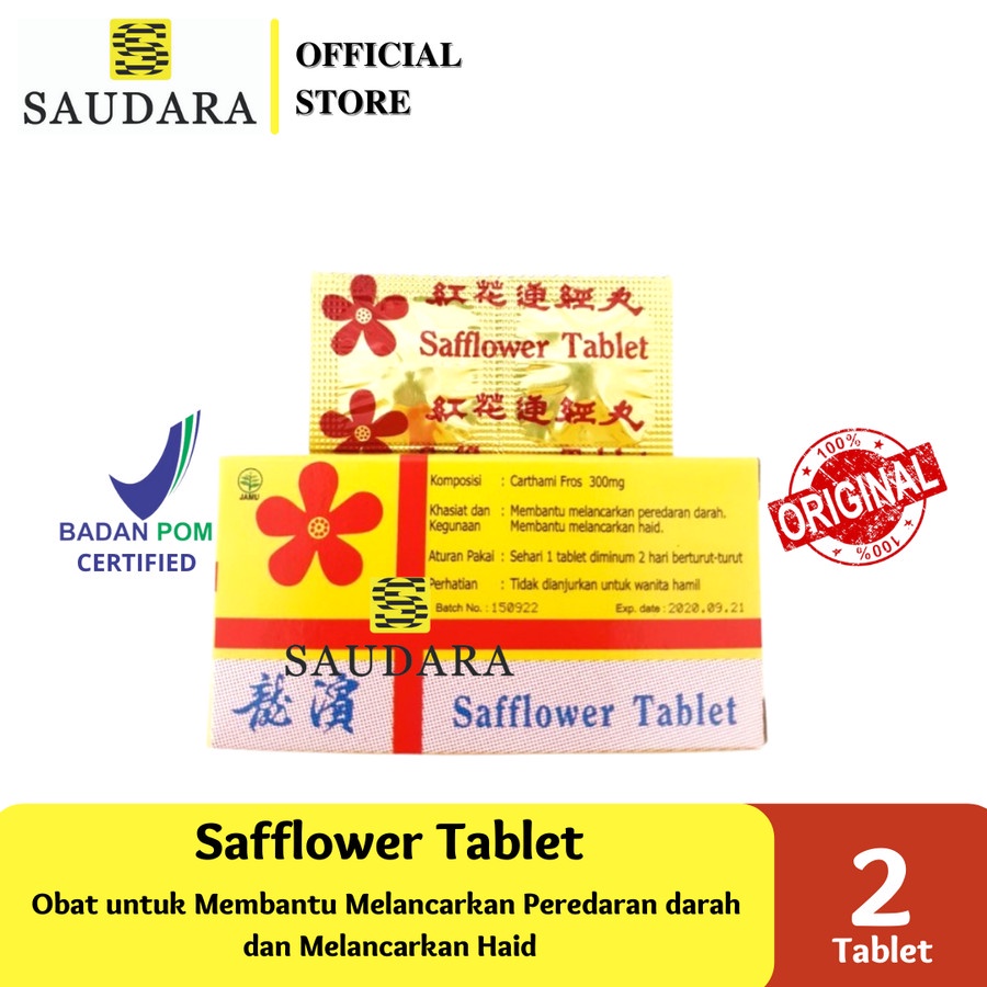 Jual Safflower Tablet isi 2 Tablet - Obat Melancarkan Haid Datang Bulan ...
