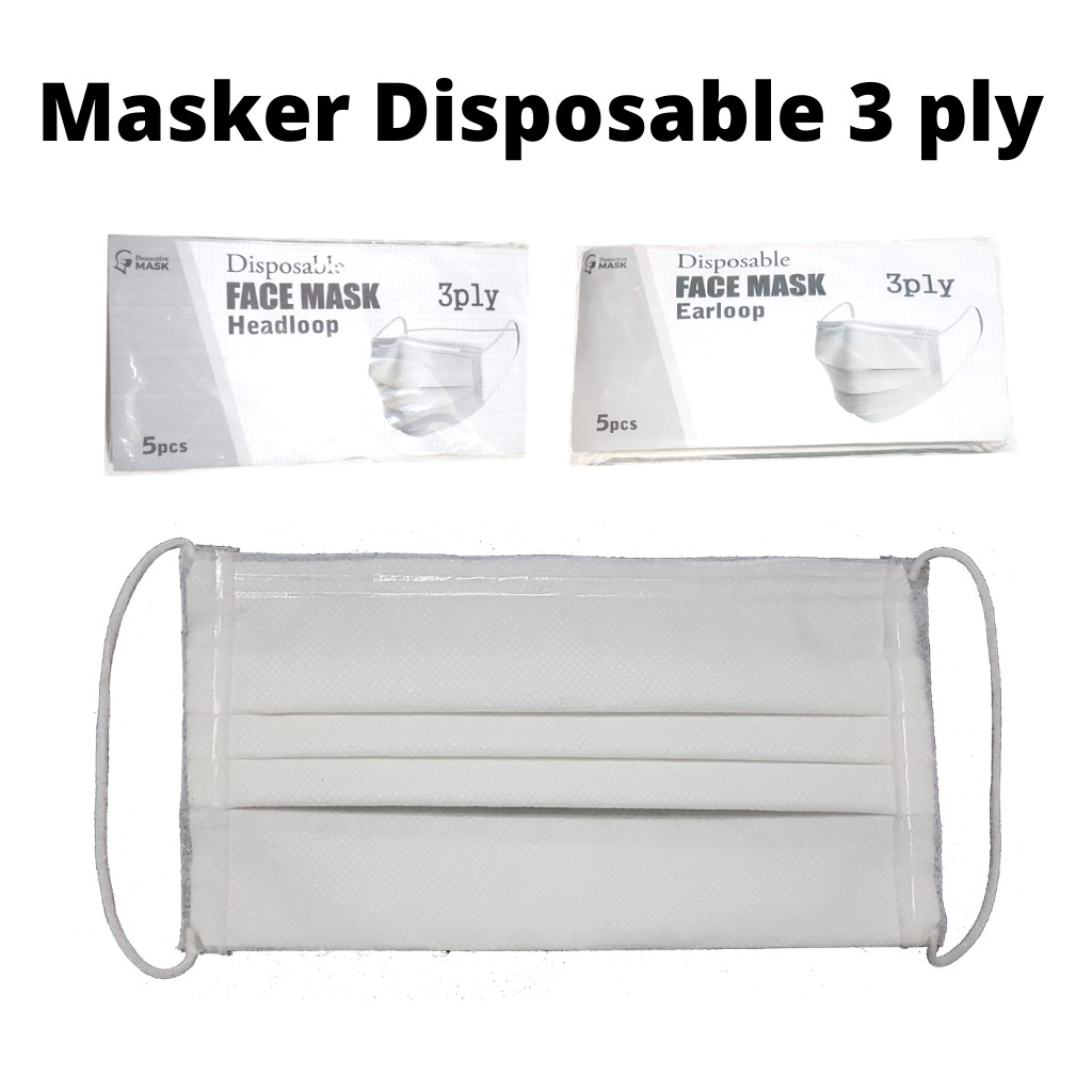 Jual Masker Disposable 3 ply 1 pack Isi 10 pcs, Anti Debu, Anti Air ...