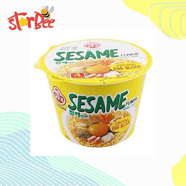 Jual Ottogi Sesame Flavor Noodle Bowl Contains Egg Block Korea | Shopee ...