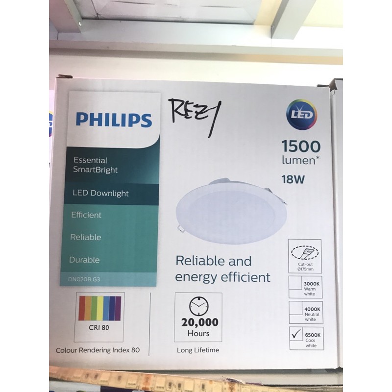 Jual Lampu Downlight 18 watt 18w PHILIPS LED Essential DN020B G3 ...