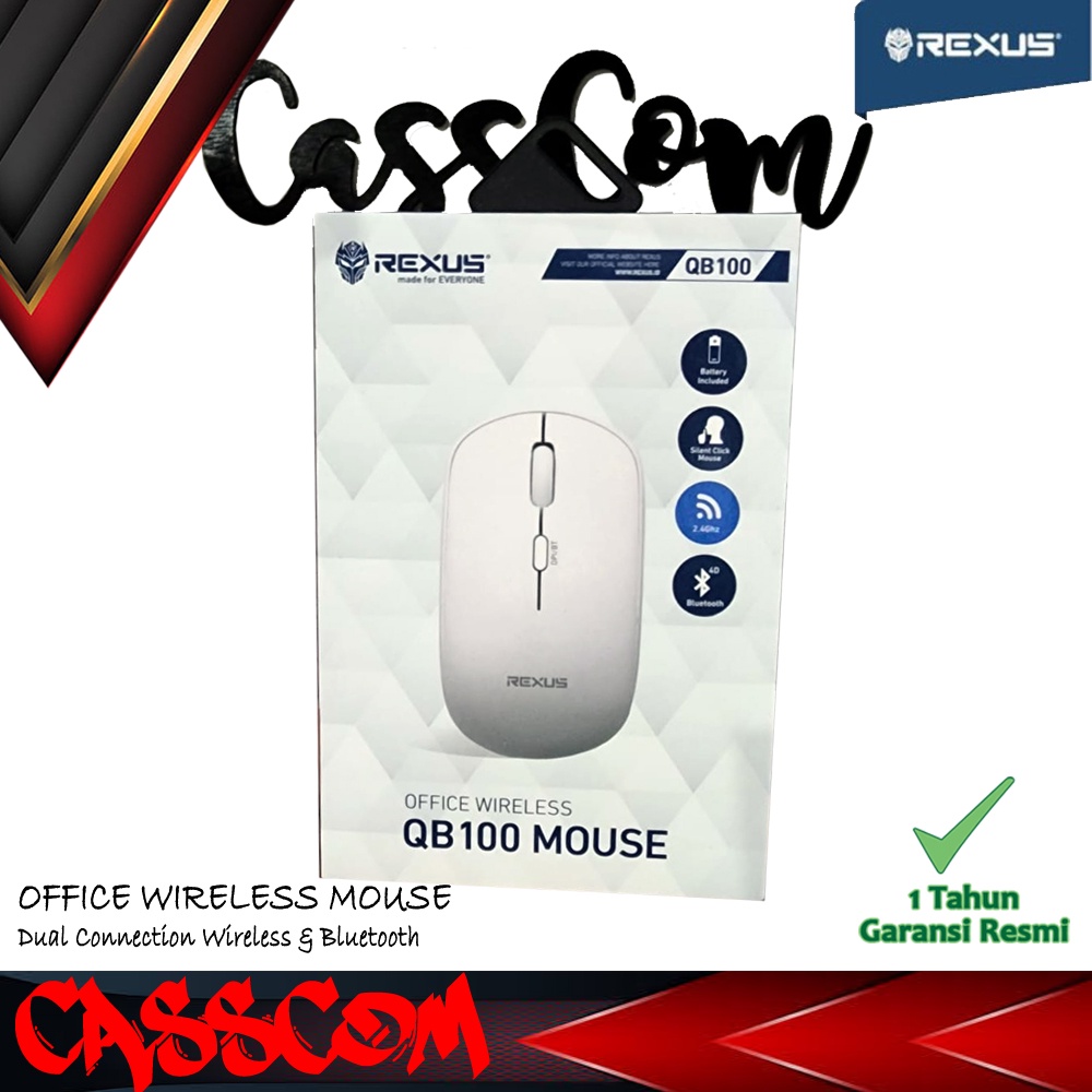Jual Rexus Mouse Wireless Office QB100 Silent Click Bluetooth | Shopee ...
