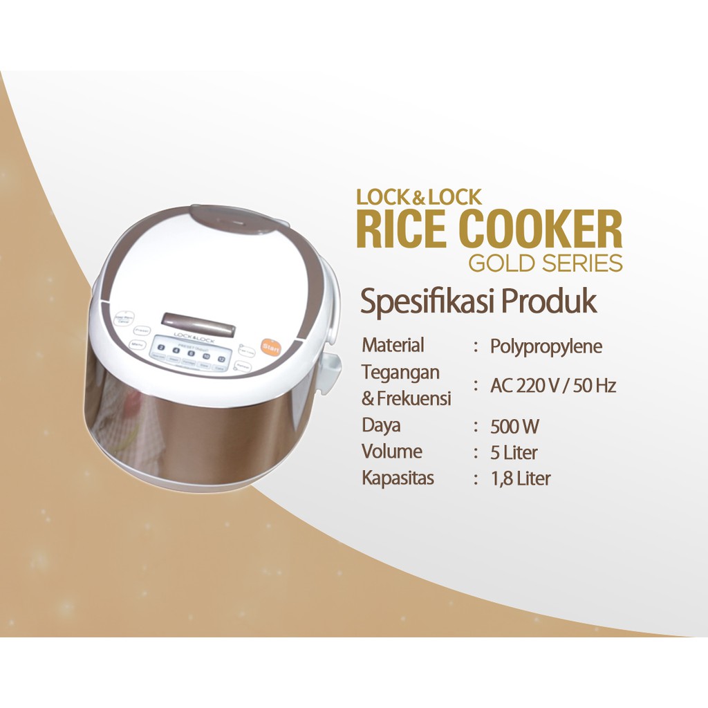 Jual Lock N Lock Rice Cooker Gold Series | Shopee Indonesia
