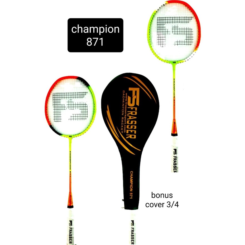 Jual Frasser Raket Bulutangkis Champion 871 Bonus Tas Raket 3/4 ...