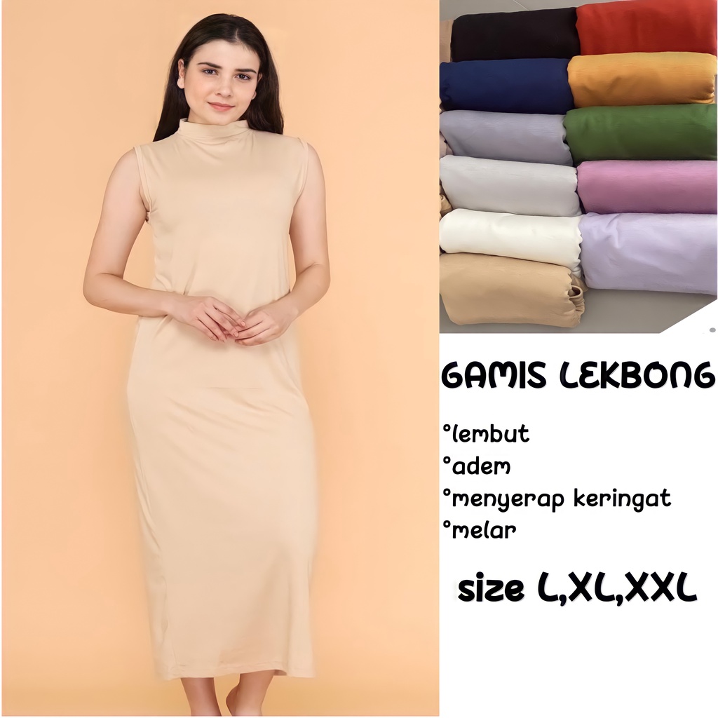 Jual Baju Manset Inner Gamis Lekbong Kutung Basic Polos Bahan Spandek ...