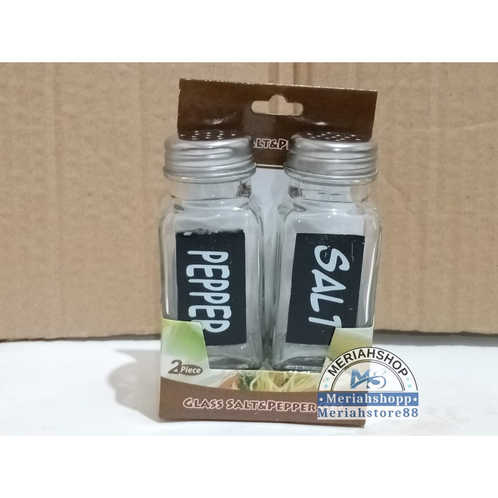 Jual Botol Kaca Tempat Garam Bumbu Bubuk Lada SALT & PEPPER Botol ...