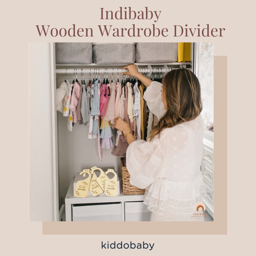 Jual Indibaby Wooden Wardrobe Divider | Pemisah Ukuran Baju | Aksesoris ...
