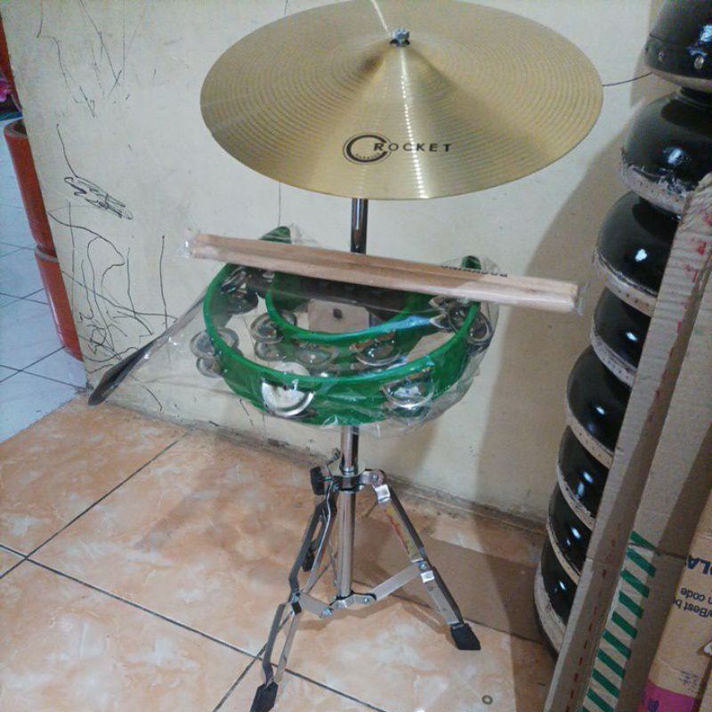 Jual Stand simbal kuningan rocket tamborin markis marawis drum | Shopee ...