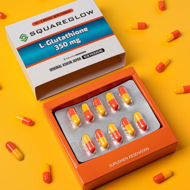 Jual L-Glutathione Reduced 350 mg ( SQUAREGLOW original Kohjin jepang ...