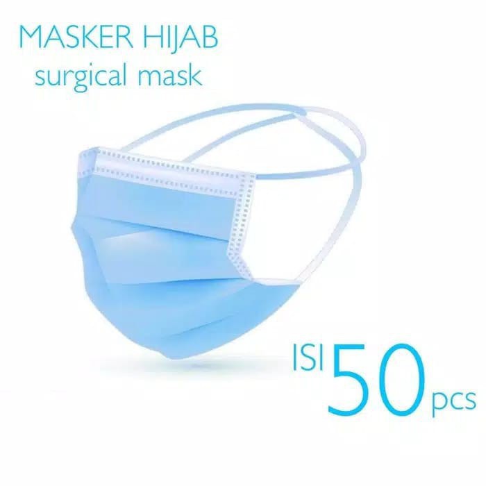Jual Masker Headloop 3ply untuk Hijab 1box Isi 50pcs | Shopee Indonesia
