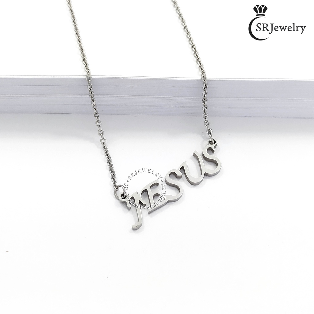 Jual Kalung Nama Perak Titanium Jesus Aksesoris Rohani Kristen | Shopee ...