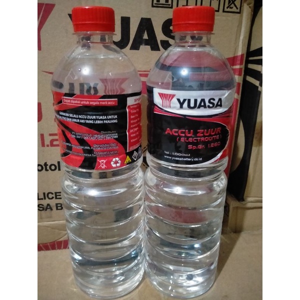 Jual Air Aki Merah/ Air Zuur/ Accu Zuur YUASA 1 Liter | Shopee Indonesia