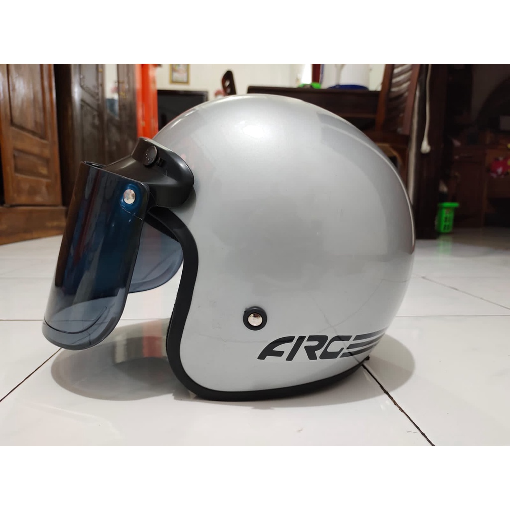Jual HELM BOGO DEWASA ARC ( SILVER KILAP )+KACA DATAR INJAK-PACKING ...
