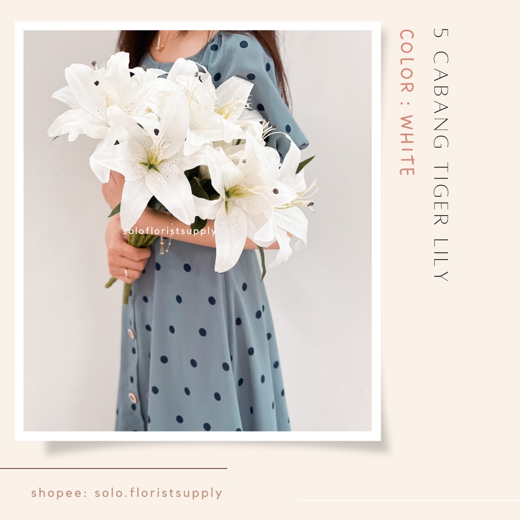 Jual 5 CABANG TIGER LILY Latex 5 Kuntum 2Biji Putik Daun Latex Bunga ...