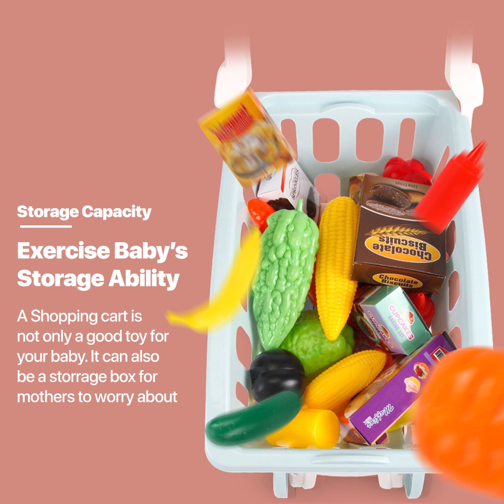 Jual Beiens Shopping Cart Toy Trolley Mainan Keranjang Belanja Anak ...