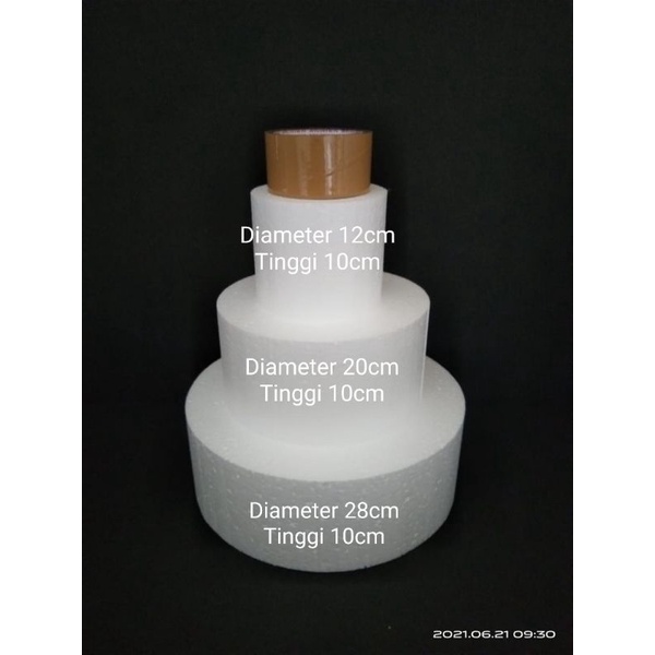 Jual 3 Susun Tinggi 30cm Round Dummy Cake Styrofoam Gabus Kue Bulat ...