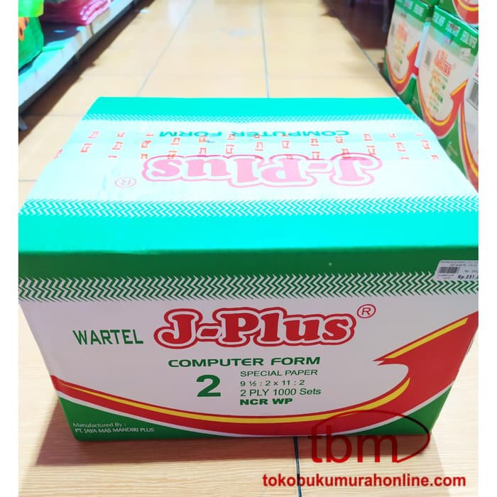 Jual CONTINOUS FORM J-PLUS 2PLY 91/2 X 11 : 2 WARTEL | Shopee Indonesia