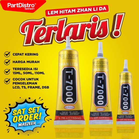 Jual LEM TOUCHSCREEN ZHANLIDA T7000 110ML / 50ML / 15ML (BLACK) | Shopee Indonesia