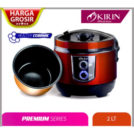 Jual Kirin Rice Cooker / Magic Com Ceramic 2 Liter KRC-390 RD RED 2L | Shopee Indonesia