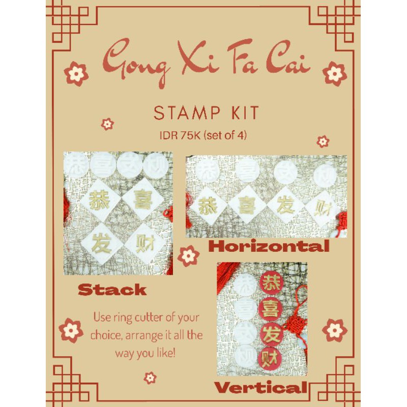 Jual CNY gong xi fa cai stamp kit cetakan kue imlek sincia huruf ...