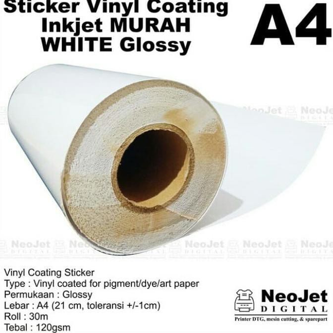 Jual STICKER VINYL COATING WHITE PUTIH DAN BENING TRANSPARAN A4 METERAN - PUTIH WHITE NOJ-552 ...