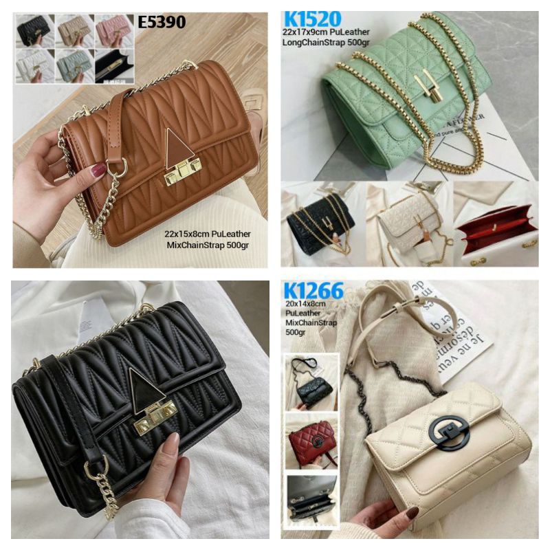 Jual GIJ. 1kg2 QUILT SLING BAG E5390 K1520 K1266 STITCHING CHAIN MINI SLING BAG. Tas Wanita ...