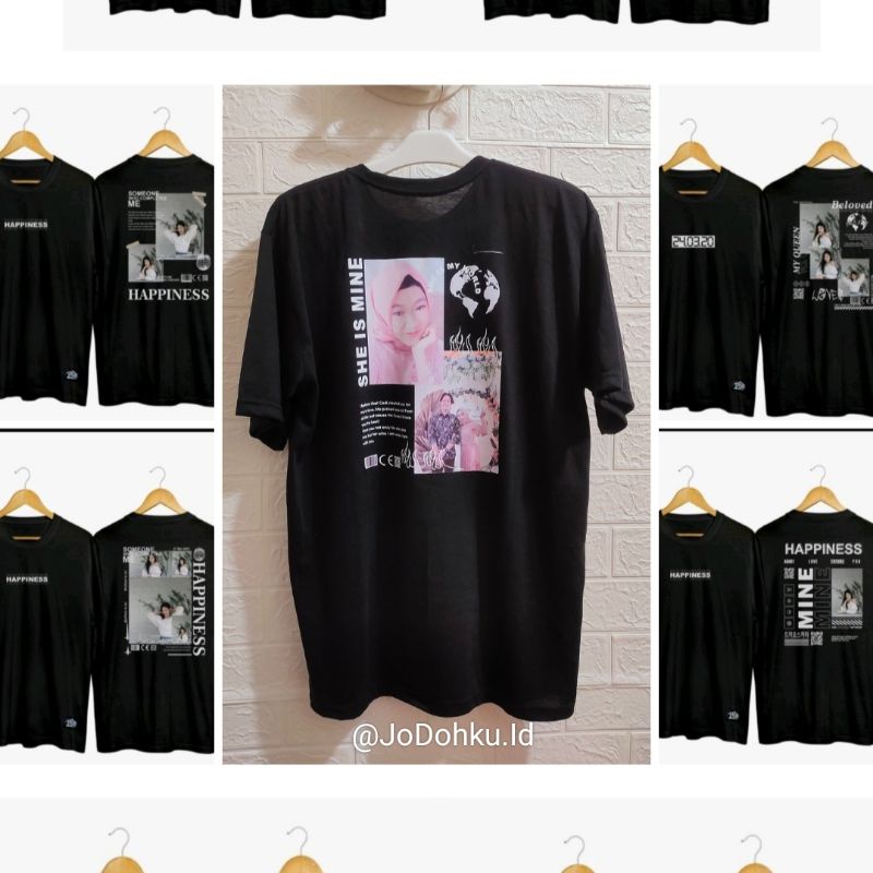 Jual Kaos Couple Pasangan Aesthetic / Kaos Custom Sablon Foto Pacar / Kaos Sablon Satuan ...