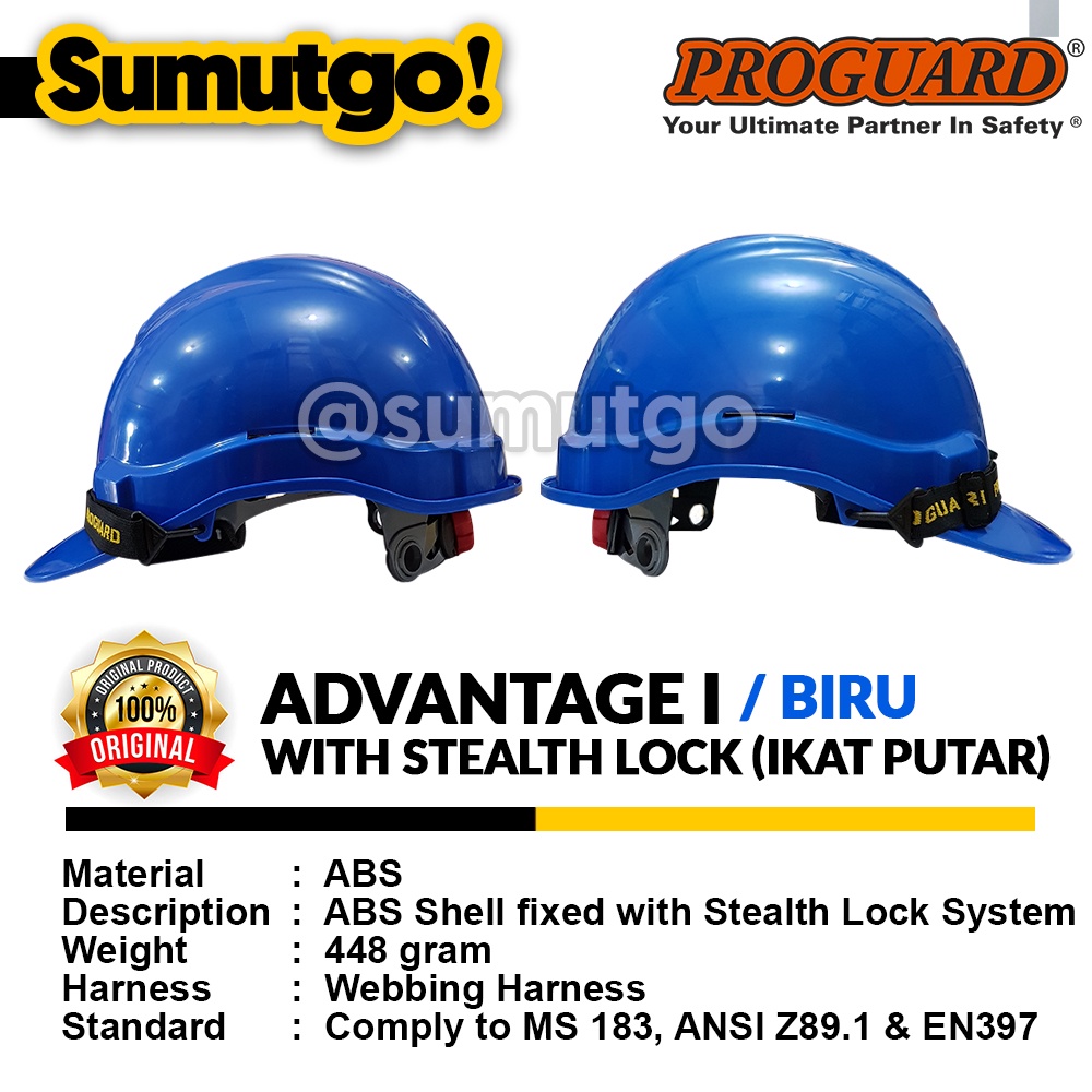 Jual Helm Safety Proguard Advantage 1 Biru + ikat Putar + Tali Dagu ...