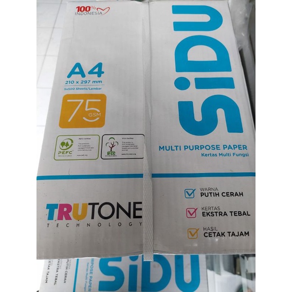 Jual [ECER 50 LBR] KERTAS HVS A4 F4 SIDU 75 GRAM / HVS A4 F4 PAPERONE / HVS A4 F4 BMO | Shopee ...