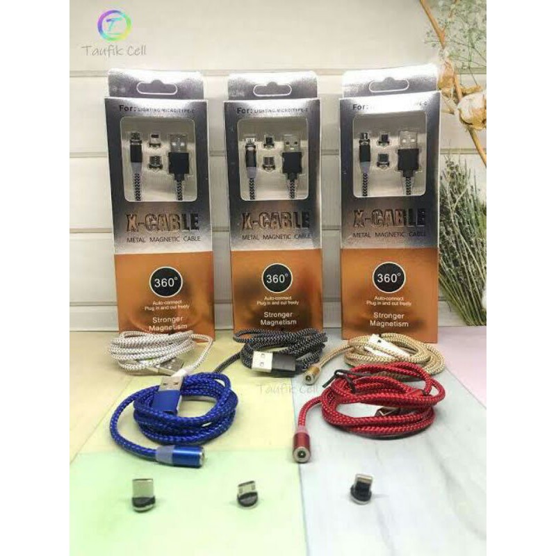 Jual kabel Data magnet 3in1 USB Micro typeC iph kabel charger harga ...