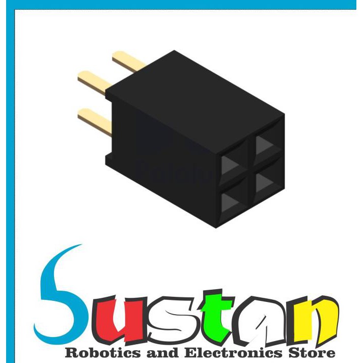 Jual 2.54Mm Female Header Dual Row Pcb Pin Header Smd/Smt 2X2 4 Pin ...