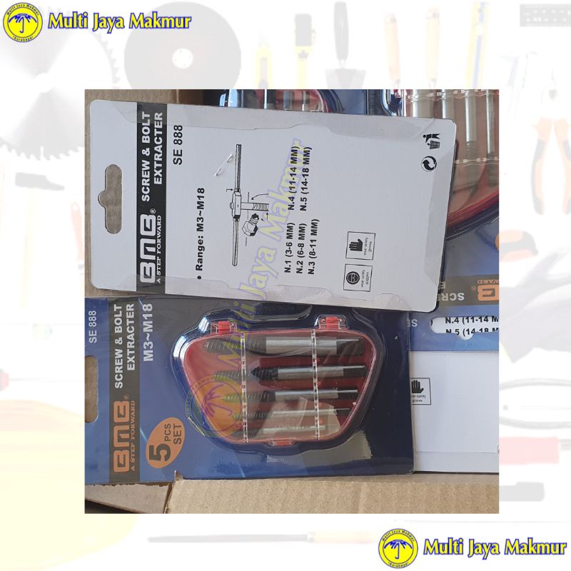 Jual Alat Pembuka Baut Rusak Screw Extractor/ Hand Tap Balik 5pcs ...