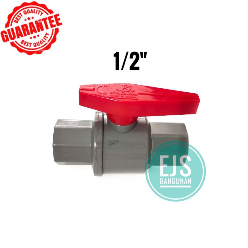 Jual Ball Valve PVC KDJ 1/2" / Stop Kran PVC setara Jia Rong | Shopee Indonesia
